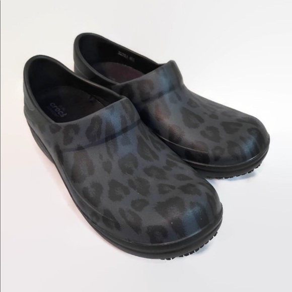 Shoes | Nurse Leopard Black Crocs | Poshmark